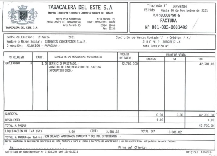 factura3 | RDN - Noticias de Paraguay